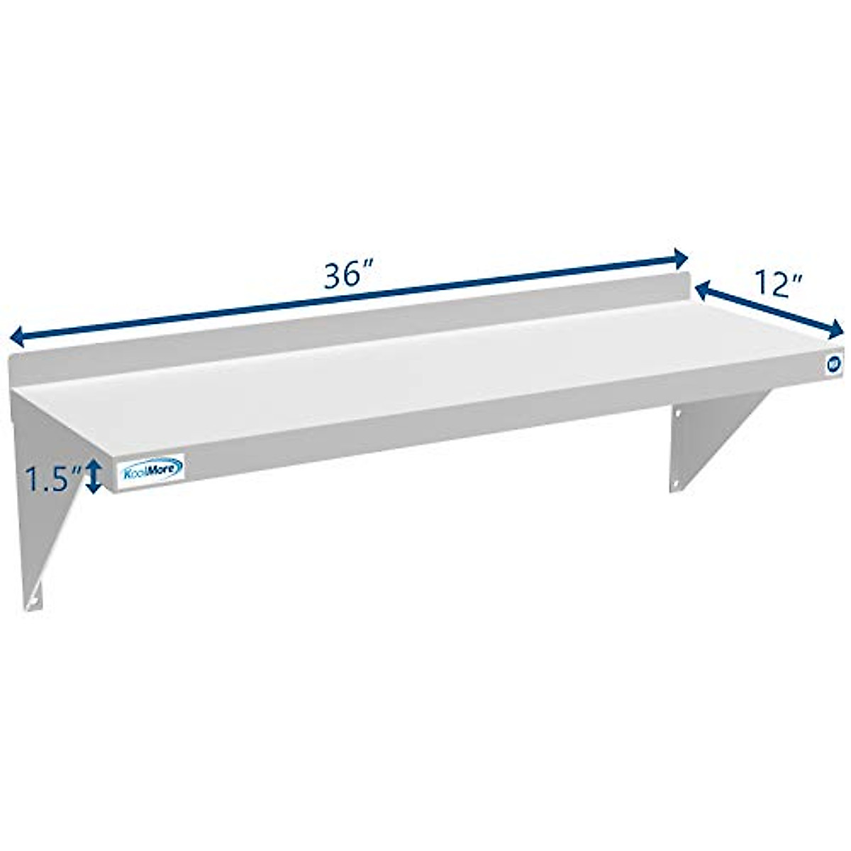 KoolMore NSF Stainless Steel Wall Mount Shelf - Industrial Grade Metal Shelf for Commercial Restaurant Kitchens 12 x 36