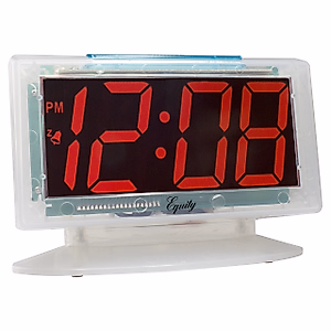 Equity 30040 Jumbo Clear 1.8 in. Red LED Electric Alarm Clock