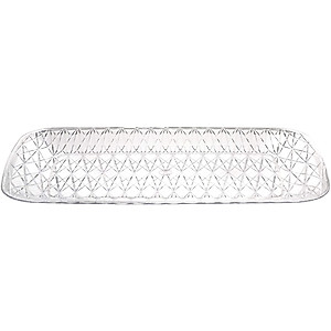 3 Plastic Clear Rectangle Serving Tray 16" x 10.5" Bottom Etched Design