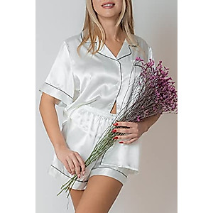 Bride Pajama Set Bride PJs Pajamas for Women Silk Pajamas for Women Bridal Shower Gift Sexy Pajamas for Women Pjs for Women Short Set Pajama Sets Sleepwear for Women Womens Pajama Set Satin Pajamas