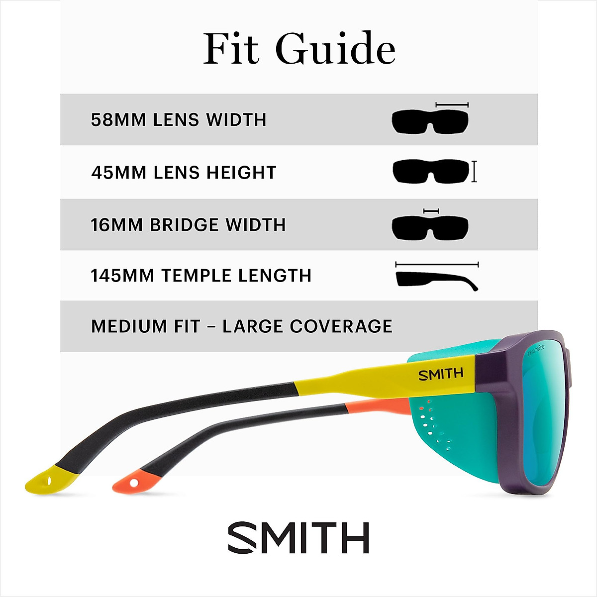 SMITH Embark Sunglasses – Performance Sports Sunglasses with Removable Side Shields for Skiing & More – For Men & Women – Matte Purple/Cinder/Hi Viz + Opal ChromaPop Polarized Mirror Lens