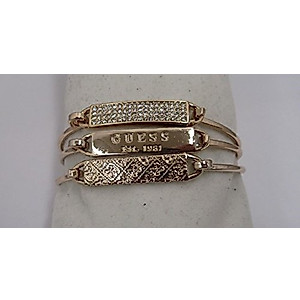 Guess 3 Piece Tension ID Rose Gold Bangle Bracelet