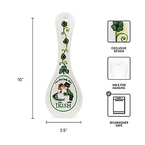 Decorative Ceramic Kitchen Spoon Rest by E.H.G | "Kiss The Cook, She's Irish"