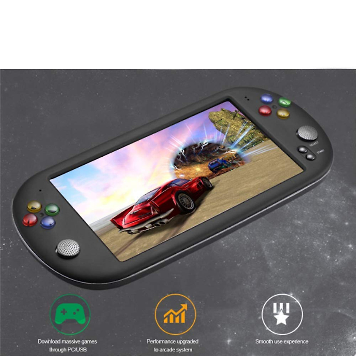 N / C Electronic Entertainment 7-inch Color Screen Multi-Function Game Console-Dual Joystick, Picture Browsing, Music Appreciation, e-Book Reading, Dictionary and Photos