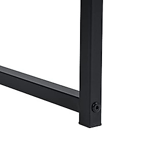 Homy Casa Inc Dembe KD 140CM Fabric Computer Desk, Writing Table, Black, Brown, 55 inch