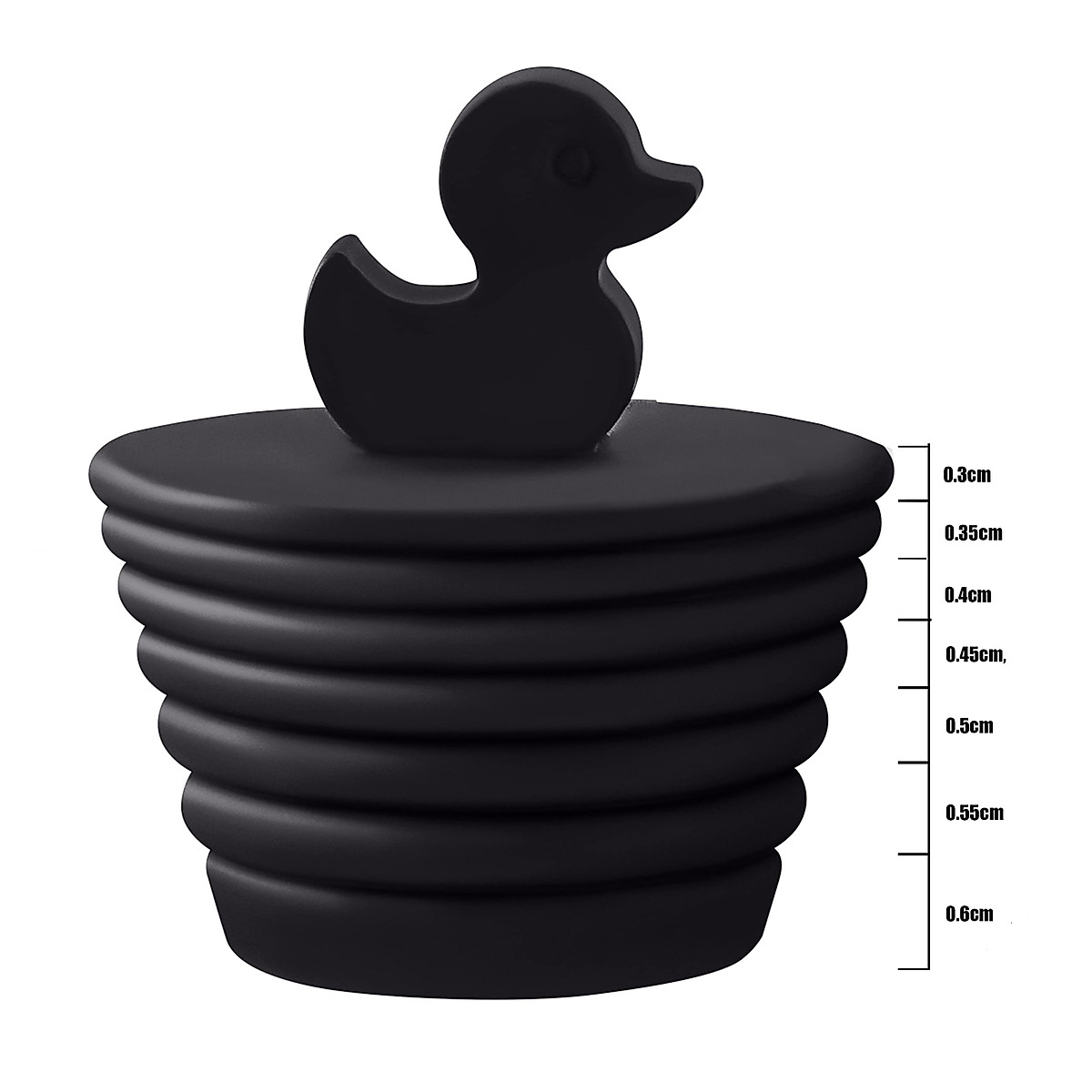 Bathtub Stopper 2 Pcs Universal Tub Stopper Kitchen Silicone Bath Plug Cute Bathtub Drain Stopper Plug for Bathroom Sink and Bathtub Replacement Parts Black&Grey (Patented Design)