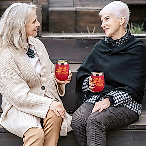 Qtencas This Is Probably Fireball Stainless Steel Insulated Wine Tumbler, Humorous Sarcastic Drinkware, Inspirational Motivational Tumbler Gifts for Firefighter Her Women Wine Lovers Friend(12oz, Red)