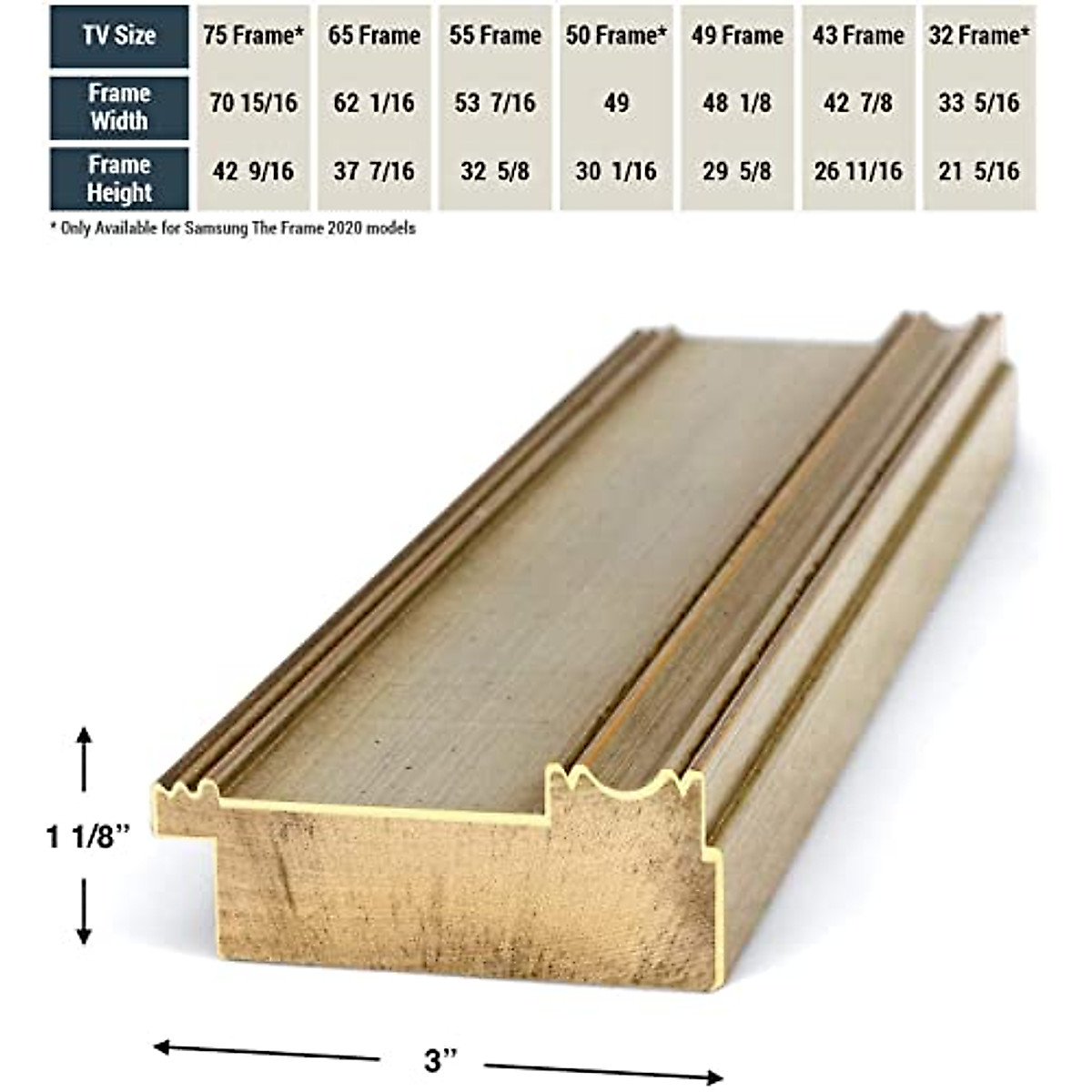Deco TV Frames - Warm Silver Smart Frame Compatible ONLY with Samsung The Frame TV (32", Fits 2021-2023 Frame TV)