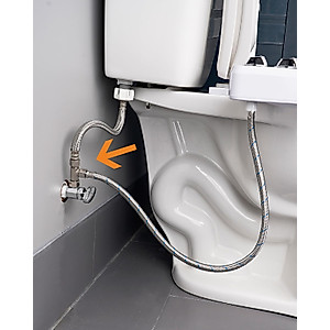 Hibbent Toilet Seat Bidet with Self Cleaning Dual Nozzle, Hot and Cold Water Spray Non-Electric Mechanical Bidet Toilet Attachment with Bidet T Adapter