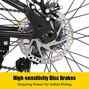 JOYSTAR 20 Inch Moutain Bike for Kids Ages 7-12 Year Old Boys Girls Shimano 7-Speed and Dual Disc Brake 20 Inch Fat Tire Boy Bike Kids' Bicycle Black