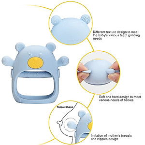 Never Drop Teething Toy for Babies 0-6 Month, Baby Chew Toys for Sucking Needs, Silicone Hand Pacifier for Breast Feeding, Car Seat Toy for Infants, BPA Free, Dust Free