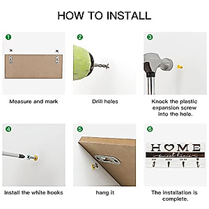 CHDITB Rustic Home Sweet Home Wooden Key Holder(13.4”x5.5”), His Hers Ours Wall-Mounted Key Rack with 4 Hooks, Decorative Wood Sign Key Hanger Home Decor for Wall Entryway Hallway Housewarming Gift