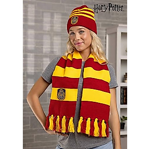 elope Harry Potter Hogwarts House Knit Hat and Scarf Set for Adults and Kids