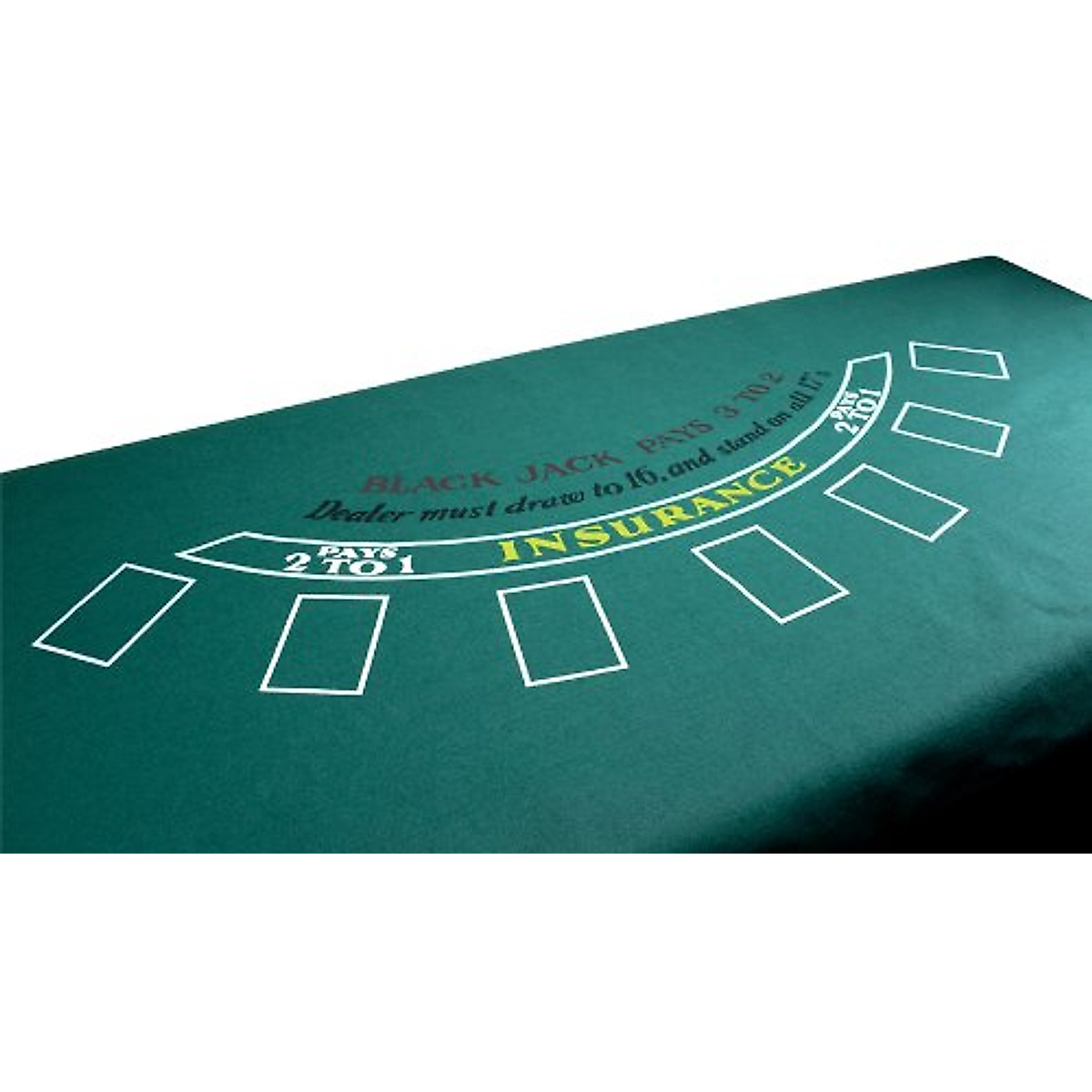 Brybelly Casino Night 4-in-1 Felts Only -Blackjack, Craps, Roulette and Texas Hold'em Table Felt Only- Green Felt Double Sided Casino Tabletop Gaming Mat- 18" x 36" - Perfect for Casino Game Night