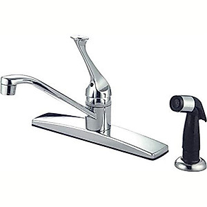 Kingston Brass KB0572 Columbia Single Lever Handle Kitchen Faucet with Side Sprayer, 8-Inch, Polished Chrome
