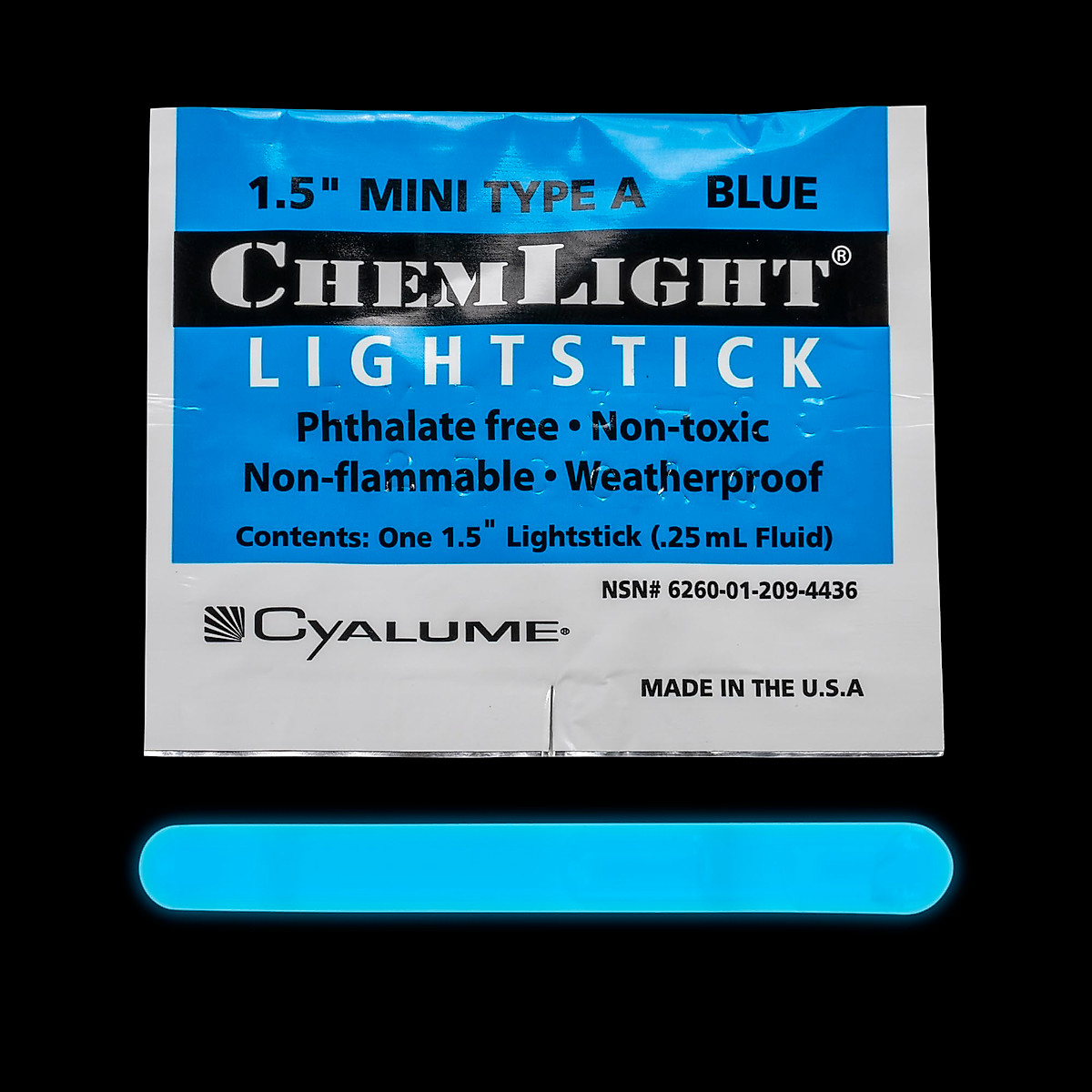 Cyalume Mini ChemLight Military Grade Chemical Light Sticks – 4 Hour Duration Light Sticks Provide Intense Light, Ideal as Emergency or Safety Lights, for Tactical Applications, Trail Marking, Map Reading and Much More, Standard Issue for U.S. Military Pe
