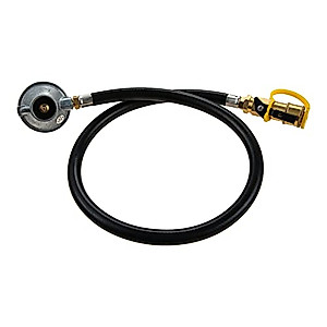 Hicello Low Pressure 1LB Propane Tank Gas Regulator Valve with 1/4'' Quick Connect Shut Off Valve and 30Inch Propane Hose for Outdoor Camper Grill Stove, Heater, Fireplace, Fire Pit