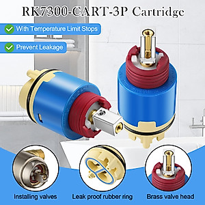 Vayolli RK7300-CART-3P Pressure Balancing Cartridge Replacement,RK7300-CART-3P Shower Cartridge Compatible with Z-7300,Z-7301,Z-7302 Series Single Handle Faucets Tub and Shower Valve (1)