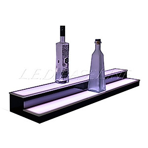Low Profile LED Display Shelf 2 Tier (Gloss Black, 48)