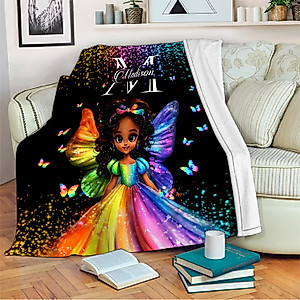 Personalized Princess Throw Blanket, Fairy Blanket, Initial Name Blanket, Personalized Name Blanket, Blanket for Teen Girls, Soft Blanket, Daughter Blanket from Mom, Gifts for Girls On Christmas