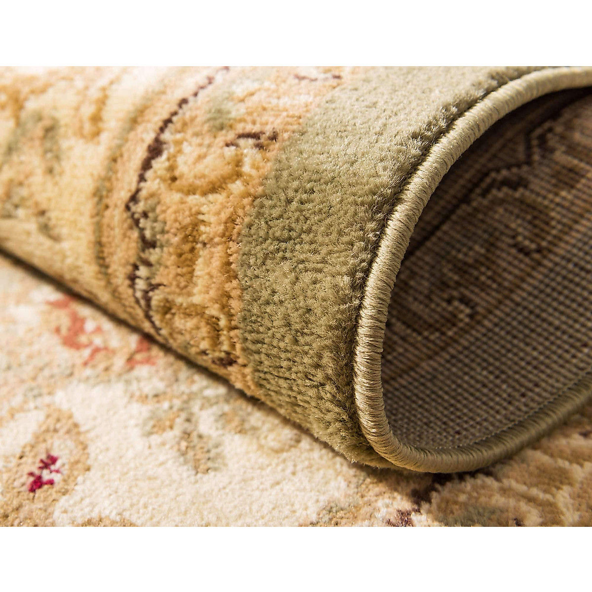 Unique Loom Versailles Collection Traditional Classic Floral Motif Area Rug (5' 0 x 8' 0 Rectangular, Green/ Ivory)