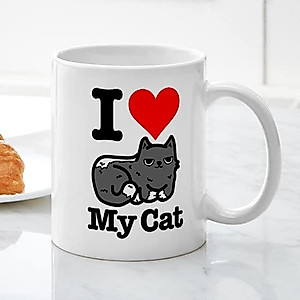 CafePress I Heart My Cat Mug Ceramic Coffee Mug, Tea Cup 11 oz