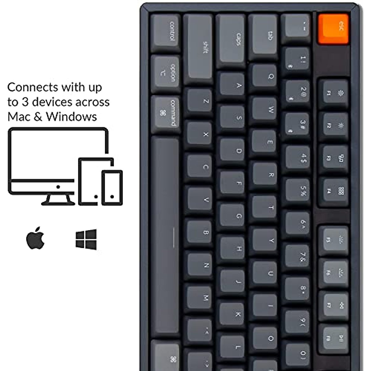 Keychron K10 RGB Full Size Layout Hot-Swappable Mechanical Keyboard for Mac Windows, Multitasking 104-Key Bluetooth Wireless/USB Wired Gaming Keyboard with Gateron G Pro Red Switch Aluminum Frame