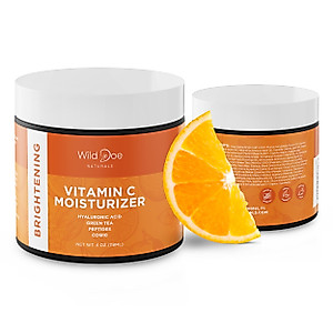 Vitamin C Face & Neck Moisturizer - Firming Eye Cream, Anti-Aging, Glowing Skin with Green Tea, Hyaluronic Acid, Vitamin E, Jojoba Oil 4oz