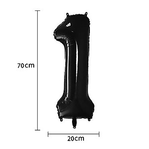 Number 45 Balloons 32 inch Digital Balloon Alphabet 45th Birthday Balloons Digit 45 Helium Balloons Big Balloons for Birthday Party Supplies Wedding Bachelorette Bridal Shower, Black Number 45