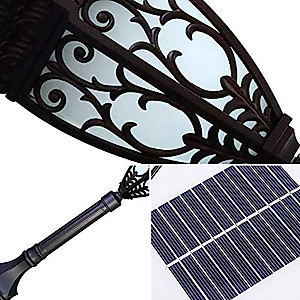 Outdoor Aluminum Cast Glass Lantern Solar LED Column Light Post Lamp American Home Villa Courtyard Lawn Pillar Light Outside Park Street Light IP65 Rainproof Decoration