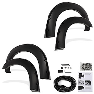ECCPP PP Black Smooth Fender Flares For 1999-2007 For Ford For F250 For F350 Super Duty With Rubber Edge Trim Hardware Kit Automotive Exterior Accessories