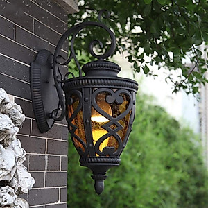 Zziyj Aluminum Lights Glass Shade Corridor Aisle Night IP55 American Outdoor Waterproof Wall Lamp Garden Light Home Terrace