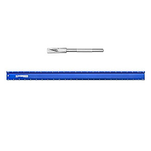 Alumicolor AlumiCutter Aluminum Straight Edge w/Blade for Office, School, Engineering and Framing, 24IN, Blue