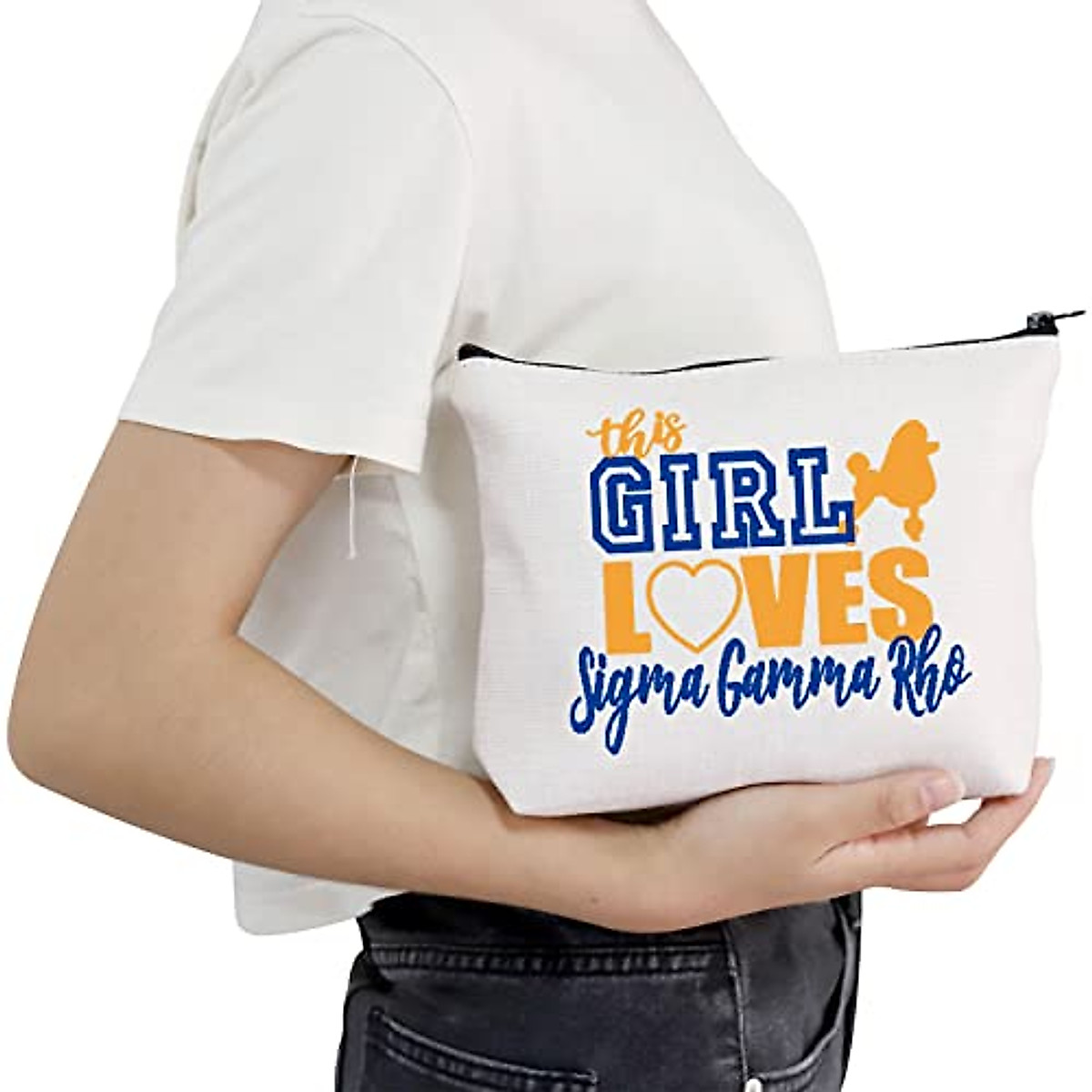 POFULL 1922 Sorority Paraphernalia Gift Greek Sorority Gift for Women This Girl Loves Sigma Gamma Rho Cosmetics Bag (This Girl Loves Sigma bag)