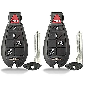 2 New Keyless Entry 5 Buttons Remote Start Car Key Fob Fobik Remote Fobik M3N5WY783X IYZ-C01C for Commander and Grand Cherokee