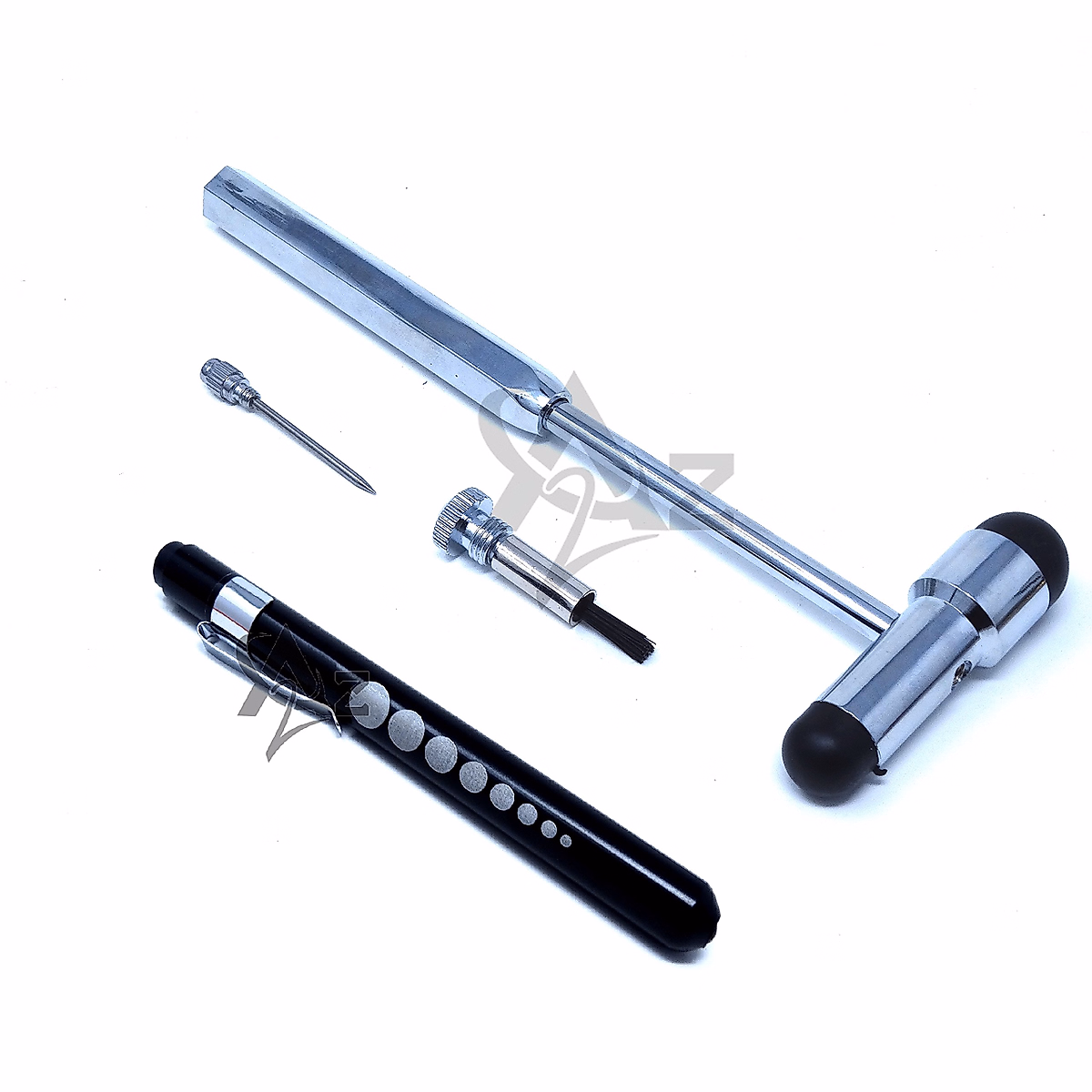 Buck 3 in 1 Percussion Hammer + Reusable Diagnostic Medical Pocket Penlight Pen Light (A2ZSCILAB) (Black PENLIGHT + Buck Hammer)