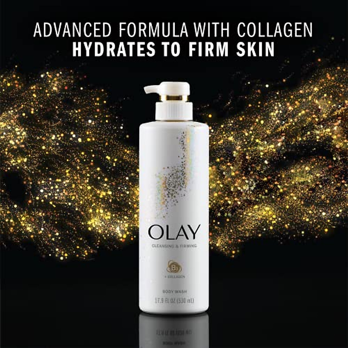 Olay Cleansing & Firming Body Wash for Women with Collagen and Vitamin B3, 20 fl oz (Pack of 4)