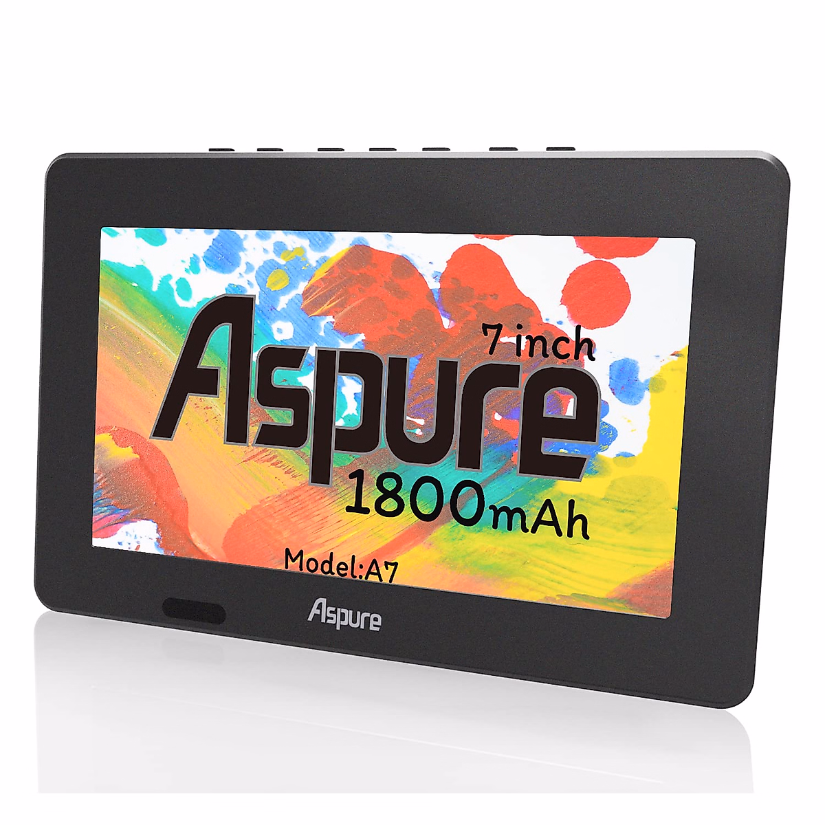 aspure 7 Inch Portable Small Digital ATSC TFT HD Screen Freeview LED TV for Car,Caravan,Camping,Outdoor or Kitchen.Built-in Battery Television/Monitor with Multimedia Player Support USB Card