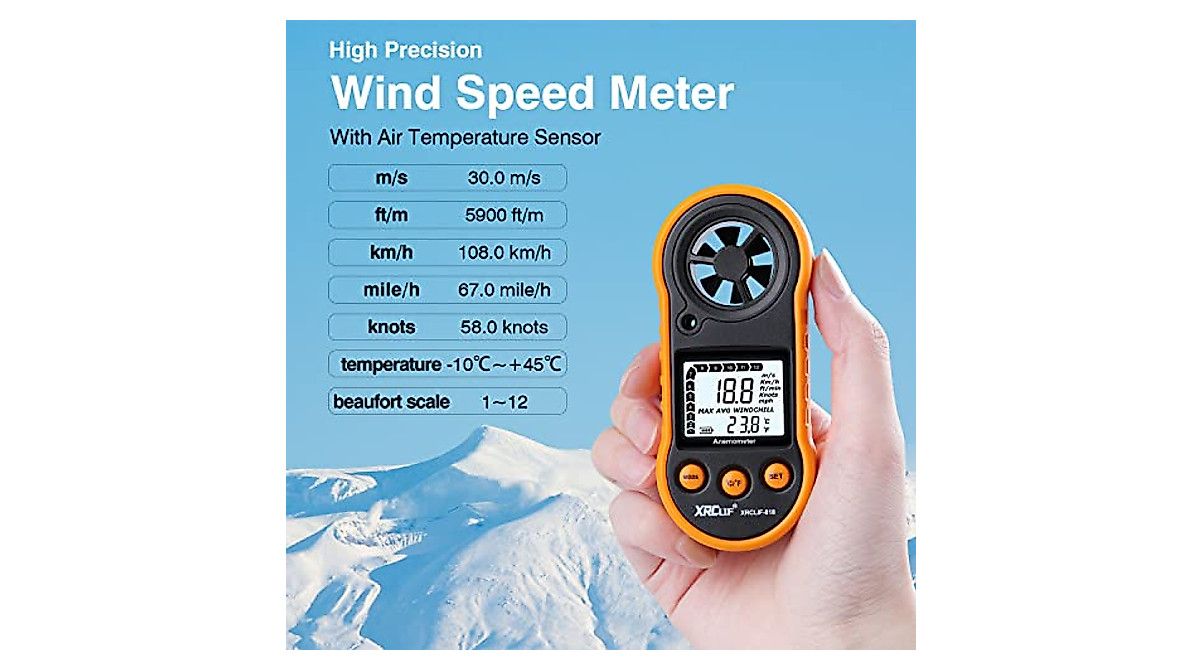 Digital Wind Speed Meter Anemometer Handhled Wind Gauges Air Flow Velocity Meter for Measuring ...