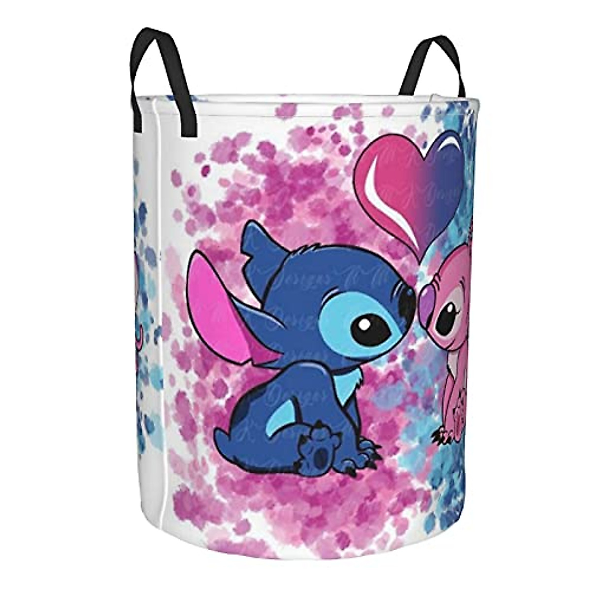 QHMY Laundry Hamper Laundry Baskets Laundry Bags Waterproof Foldable with Handles Large Round Storage Bags 38/62L Family/Kids/Bathroom/Bedroom/Dorm Black