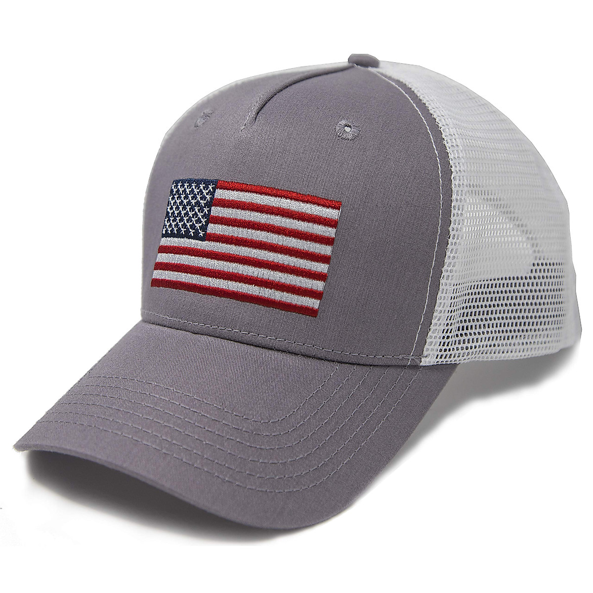 International Tie American Flag Hat for Men and Women - USA Flag Patriotic Trucker Baseball Snapback Cap