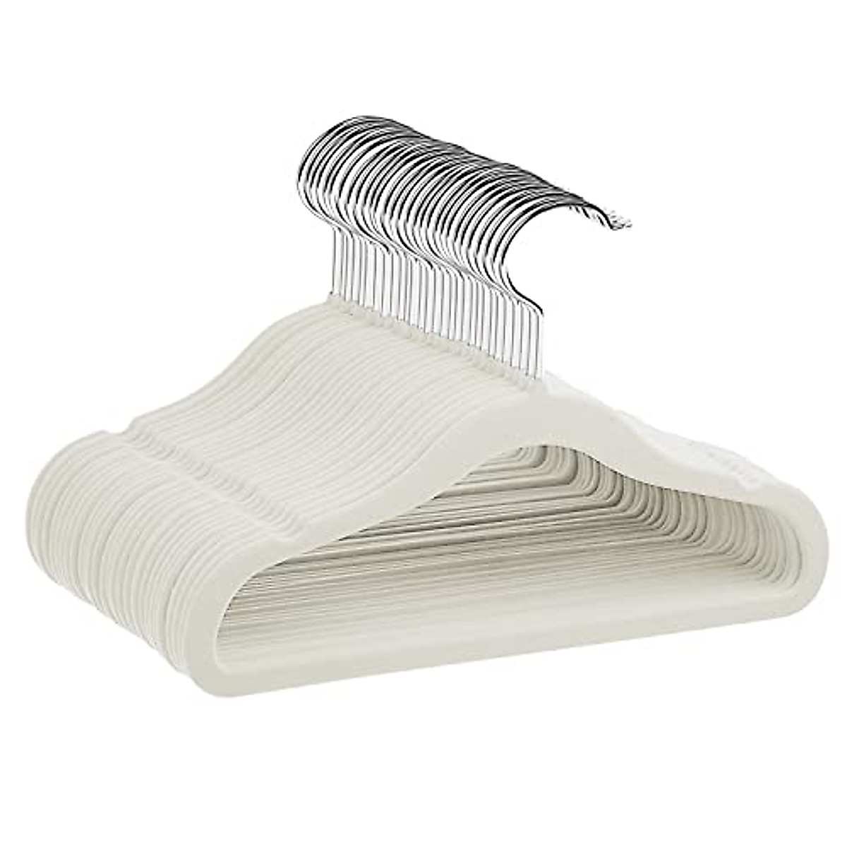 ManGotree Baby Velvet Clothes Hangers, Kids Toddler Children’s Hangers for Clothes Space Saving Non-Slip (30 Pack, Cream)