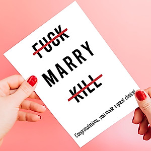 Funny Wedding Card for Couples Friend, Humor Congratulations Card For Newly Married or Engaged Couple, Wedding Gift For Bride, Wedding Engagement Card For Newlyweds