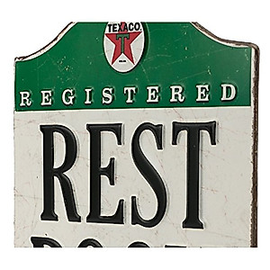 Vintage Texaco Restroom Sign - Embossed Metal Decor for Collectors