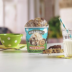 Ben & Jerry's Milk & Cookies Vanilla Ice Cream Pint Non-GMO 16 oz