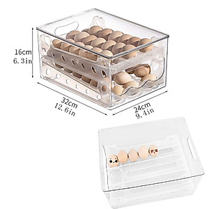 Keyii Egg Holder for Refrigerator, Pull Out Egg Refrigerator Drawer with Slide Design, Adjustable Egg Holder Storage Container for 36 Eggs (Z26HS49V17TI)