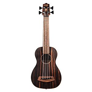 Kala UBASS-EBY-FSRW Striped Ebony Acoustic-Electric Ukulele Bass with Round Wounds