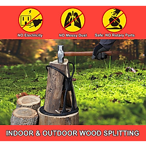 Kindling Splitter, Wood Splitter, Log Splitter, Manual Log Splitter, Firewood Splitter, Full Body Made from CAST Steel, Black