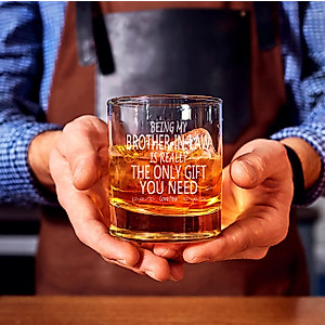 CARVELITA Being My Brother In Law Is Really The Only Gift You Need - 11oz Old Fashioned Bourbon Rocks Glass - Big Brother Gifts - Brother Birthday Gift - Brother Gifts From Sister - Gifts For Brother