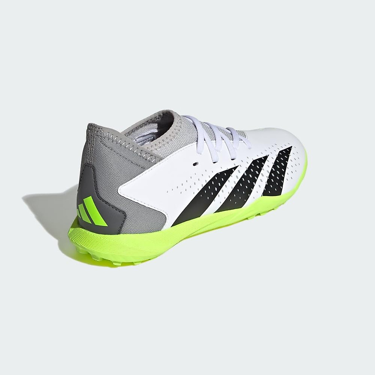 adidas Predator Accuracy.3 Turf Sneaker, White/Core Black/Lucid Lemon, 12 US Unisex Little Kid